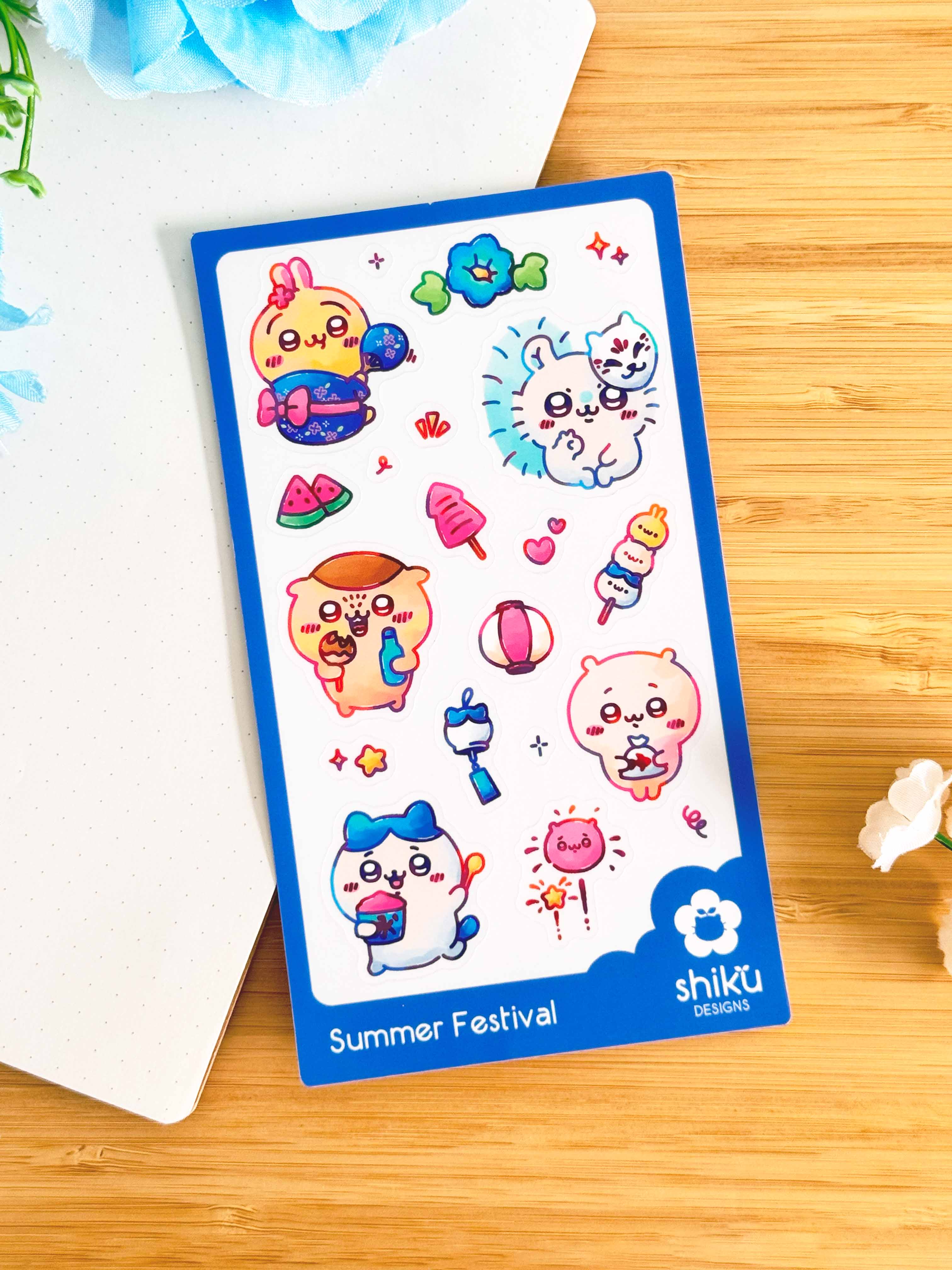 Chiikawa Summer Festival Sticker Sheet – Shiku Designs