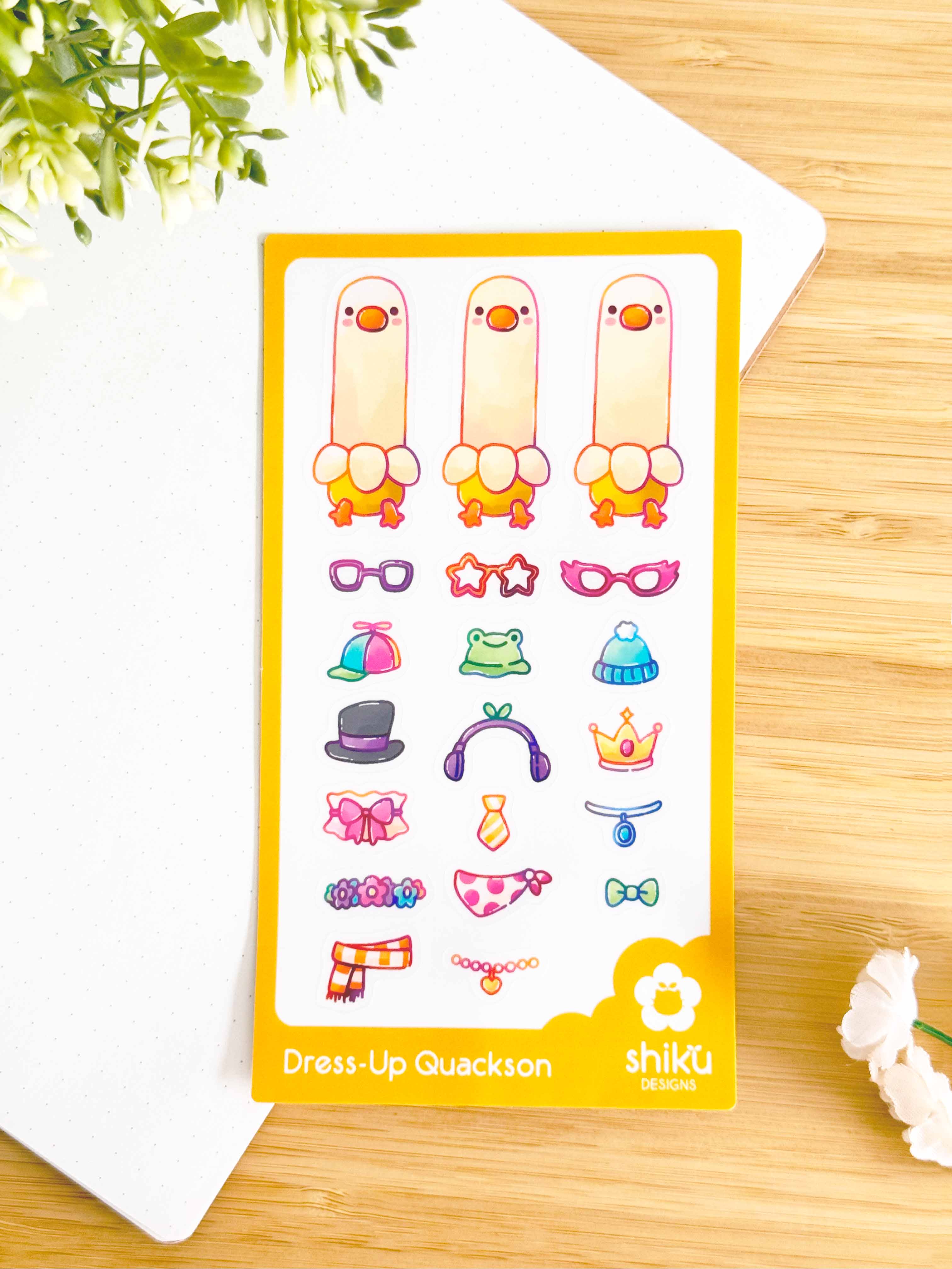 Dress-Up Quackson Sticker Sheet – Shiku Designs