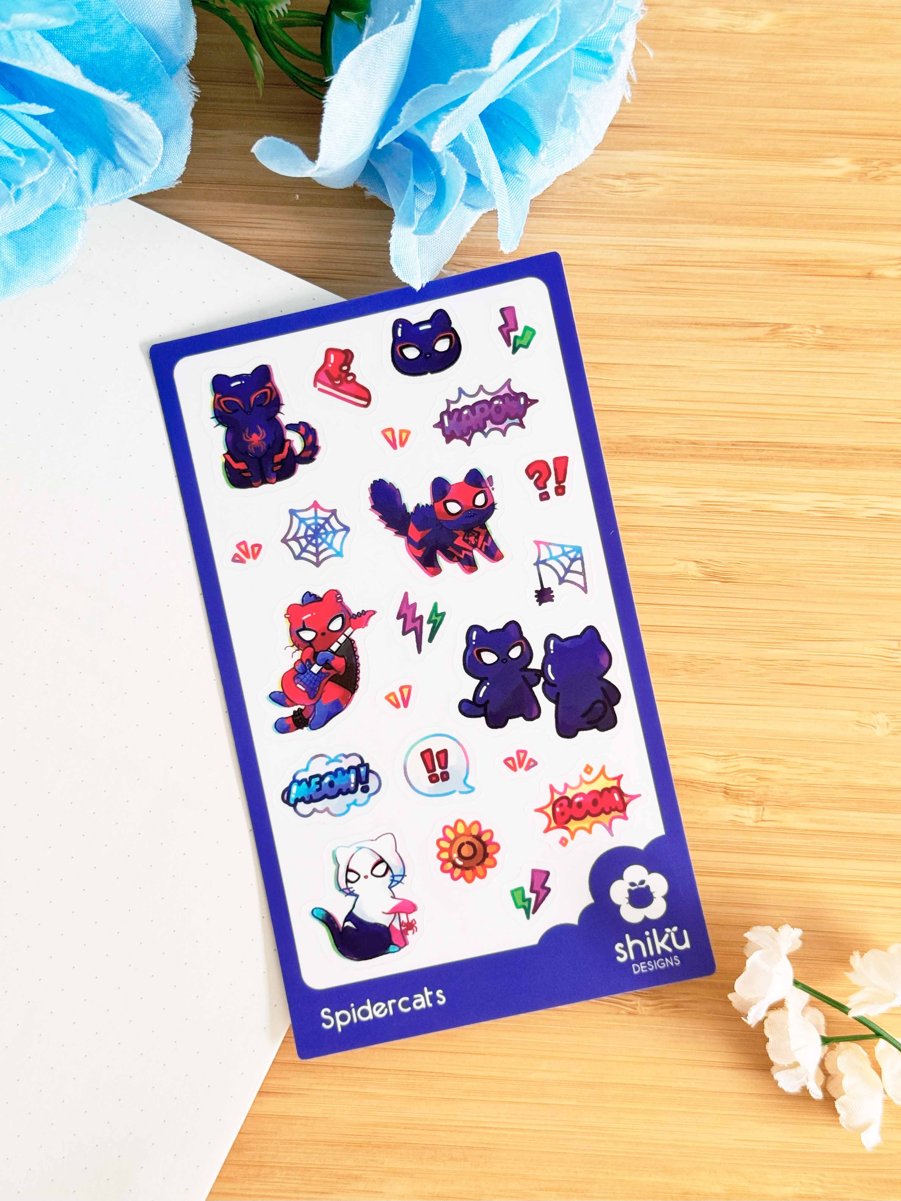 Spidercats Sticker Sheet – Shiku Designs